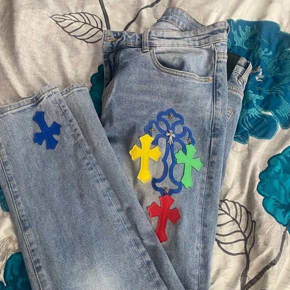 Chrome Hearts | Jeans | Chrome Hearts Slim Blue Jeans | Poshmark